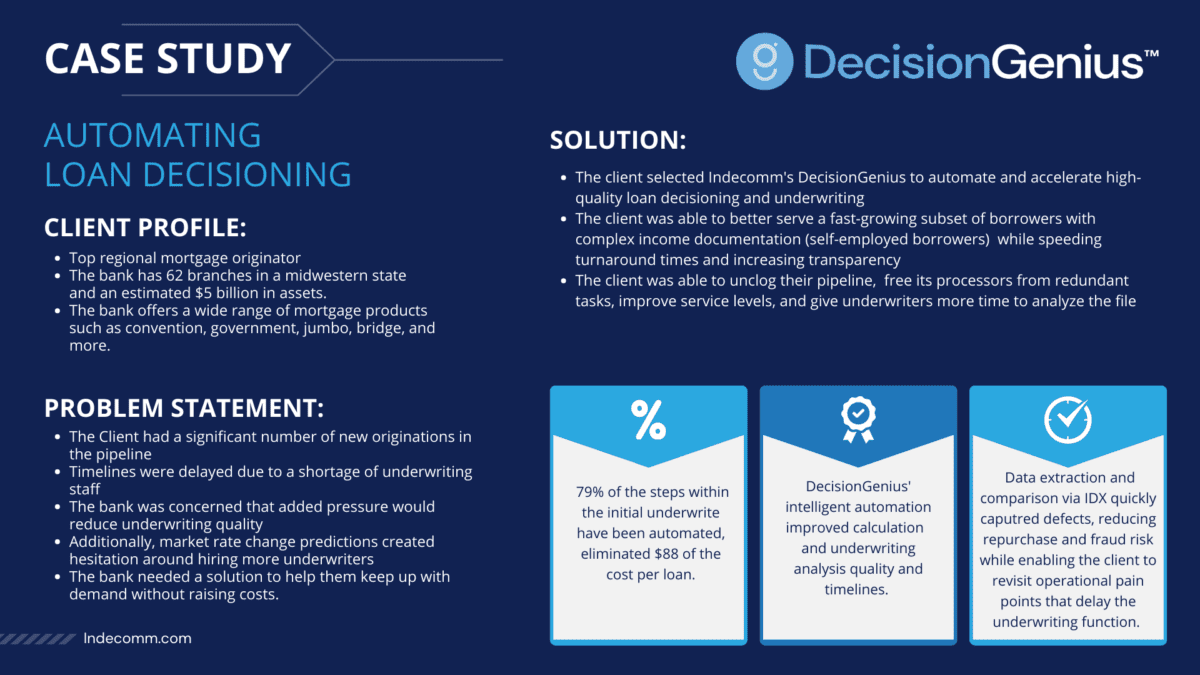 Automating the Initial Underwrite with IDX & DecisionGenius